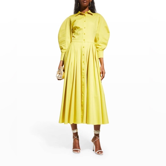 STAUD | Dresses | Nwt Staud Yellow Maxi Vline Dress | Poshmark